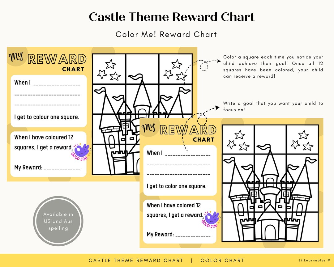 Princess Castle Color Reward Chart | Toddler Reward Chart | Classroom ...