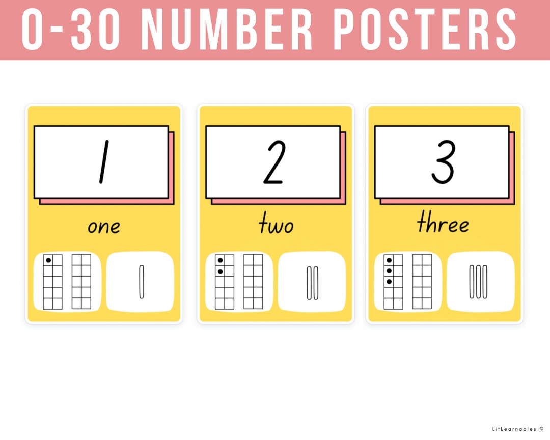 Bright Classroom 0-30| Number Poster | Alphabet Posters | Colorful ...