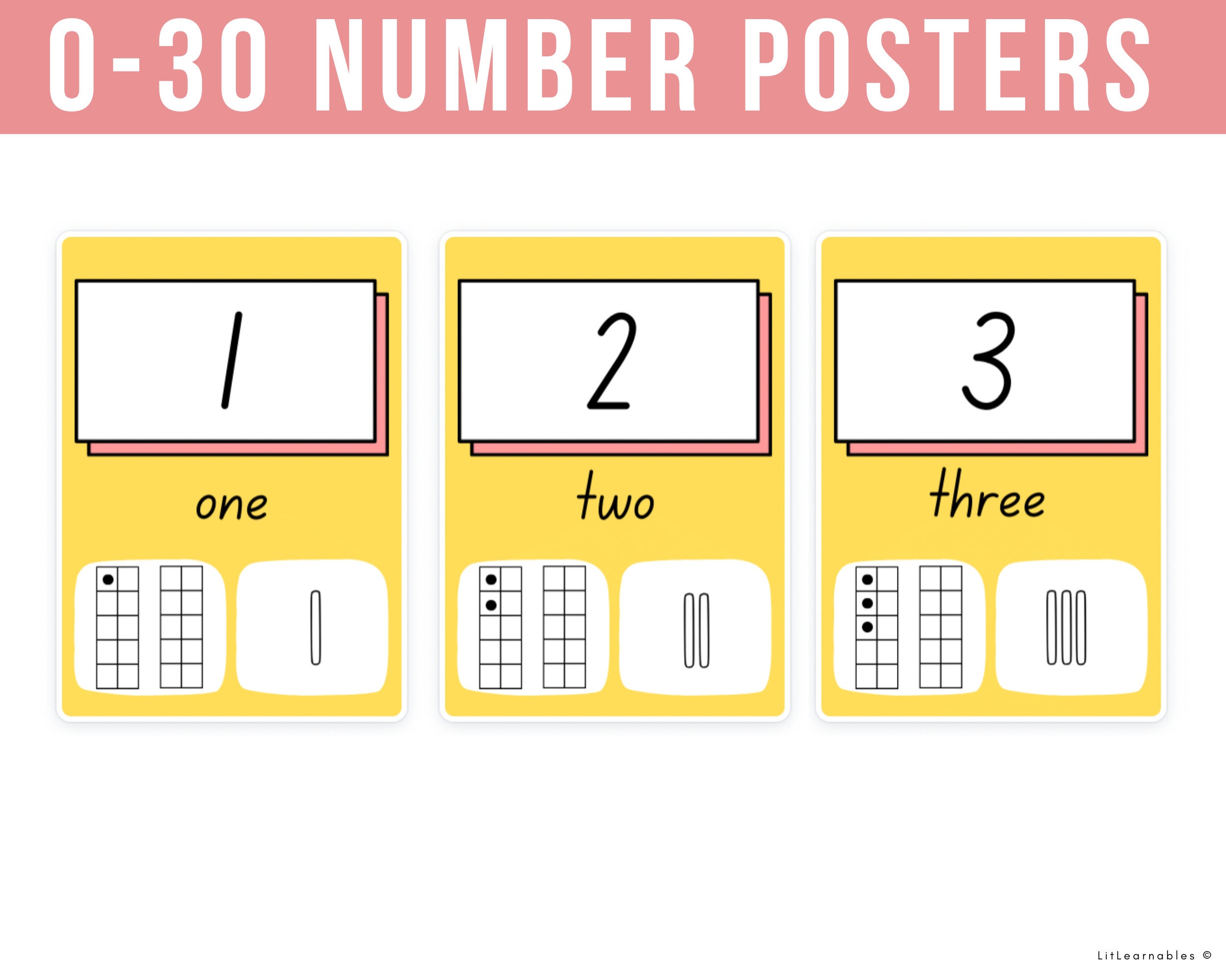 Bright Classroom 0-30| Number Poster | Alphabet Posters | Colorful ...