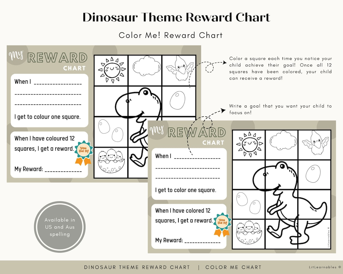 Dinosaur Reward Chart Bundle | Toddler Reward Chart | Classroom ...