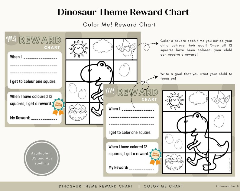Dinosaur Reward Chart Bundle | Toddler Reward Chart | Classroom ...