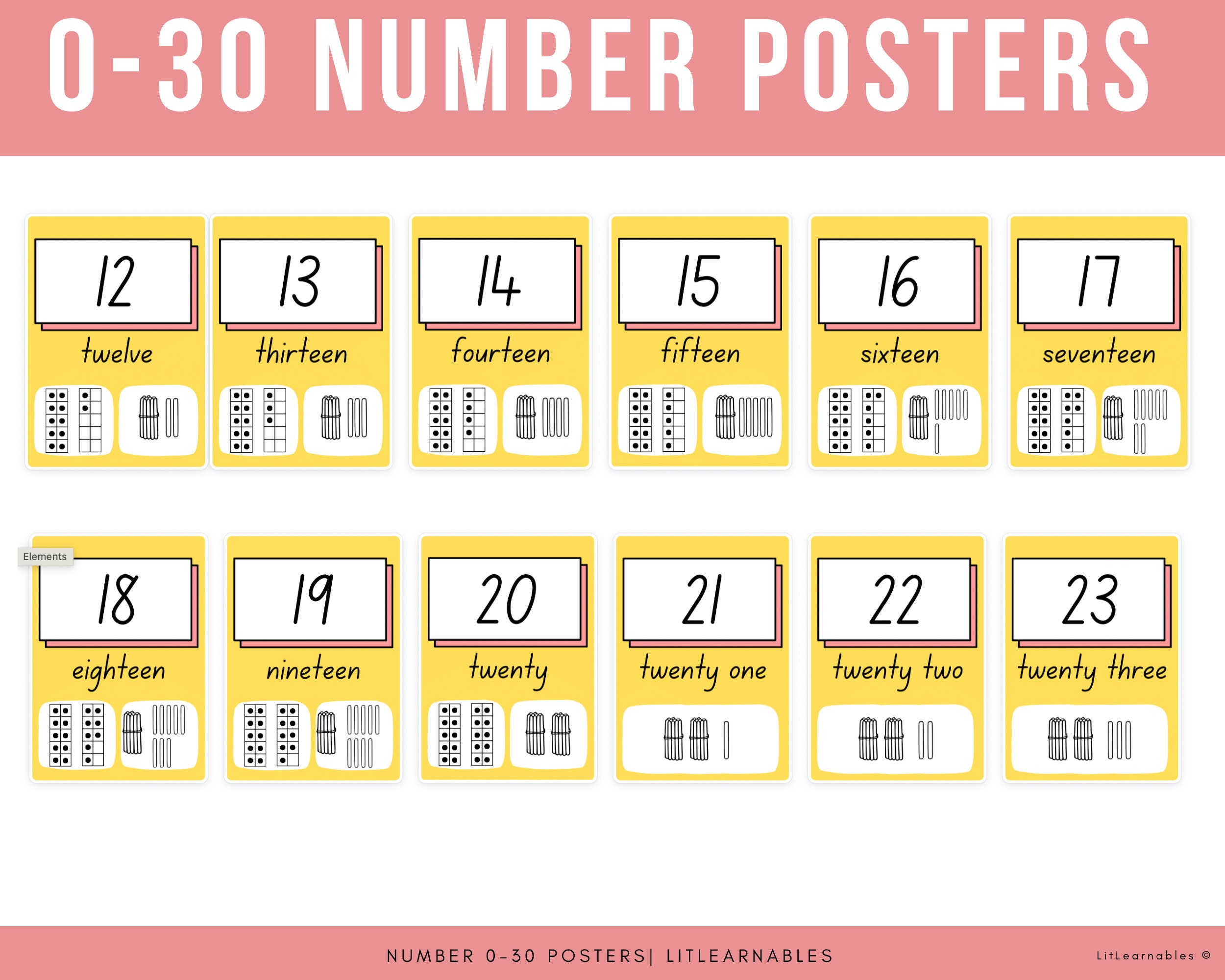 Bright Classroom 0-30 Number Poster Alphabet Posters - Etsy