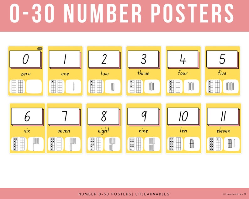 Bright Classroom 0-30| Number Poster | Alphabet Posters | Colorful ...