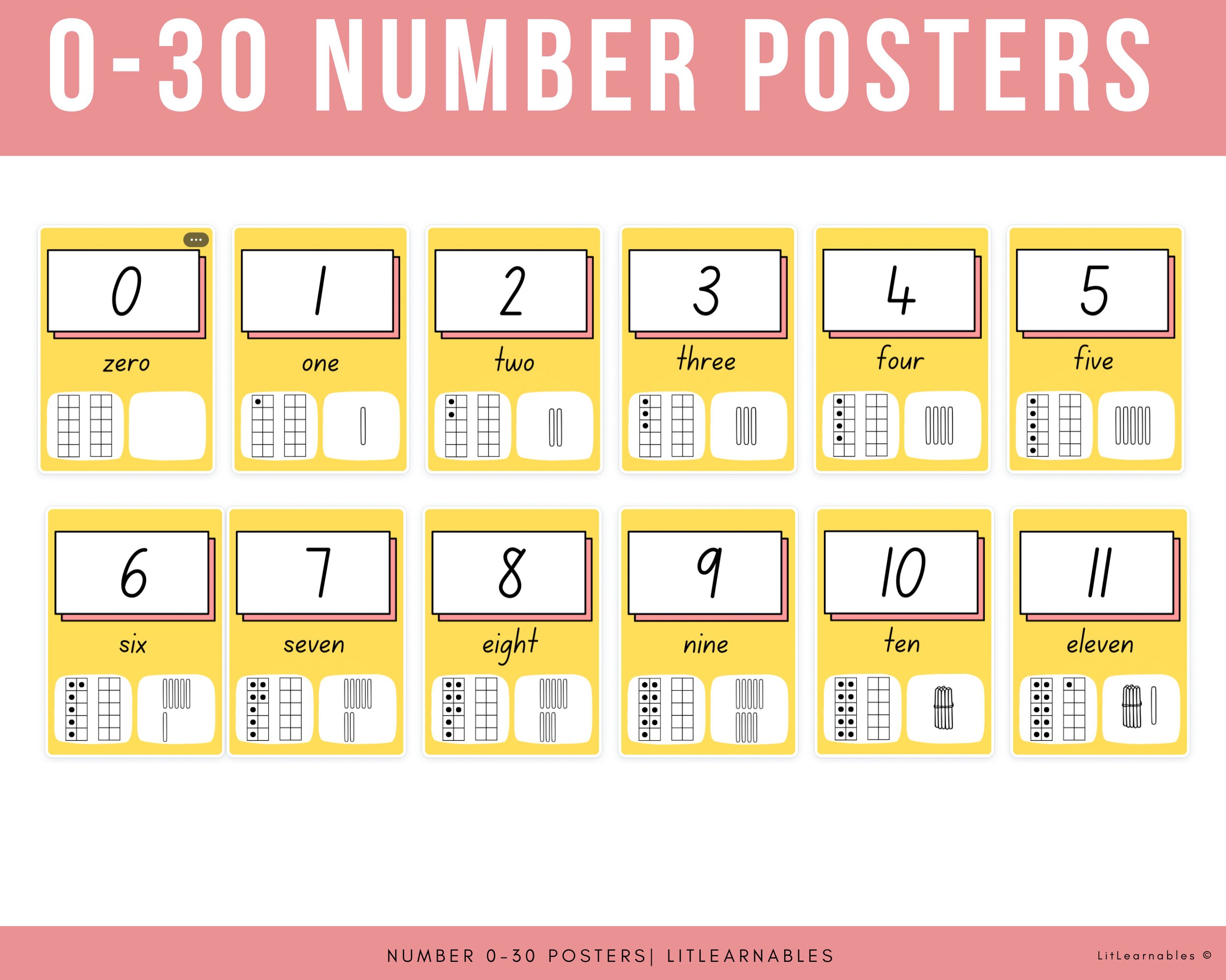 Bright Classroom 0-30| Number Poster | Alphabet Posters | Colorful ...