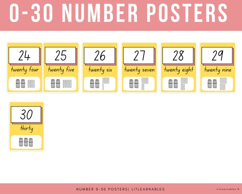 Bright Classroom 0-30| Number Poster | Alphabet Posters | Colorful ...