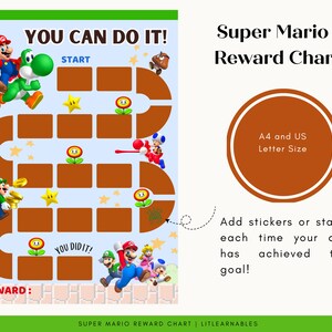 Super Mario Reward Chart | Editable| Toddler Reward Chart | Behavior ...