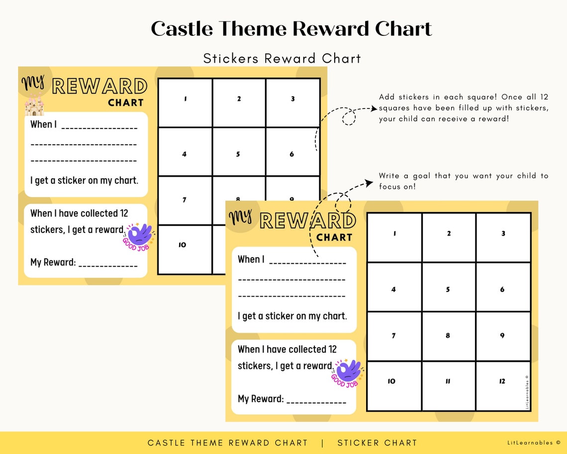 Princess Castle Theme Reward Chart Bundle | Toddler Reward Chart ...