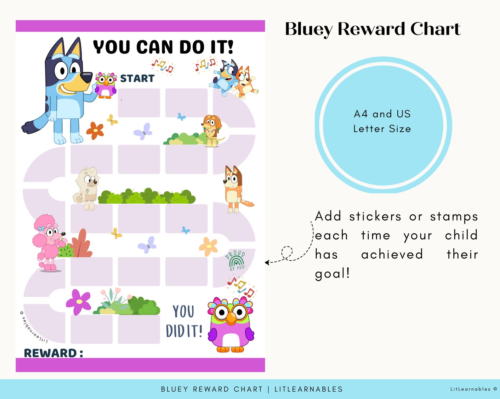 BLUEY & Chattermax Reward Chart | Editable| Toddler Reward Chart ...