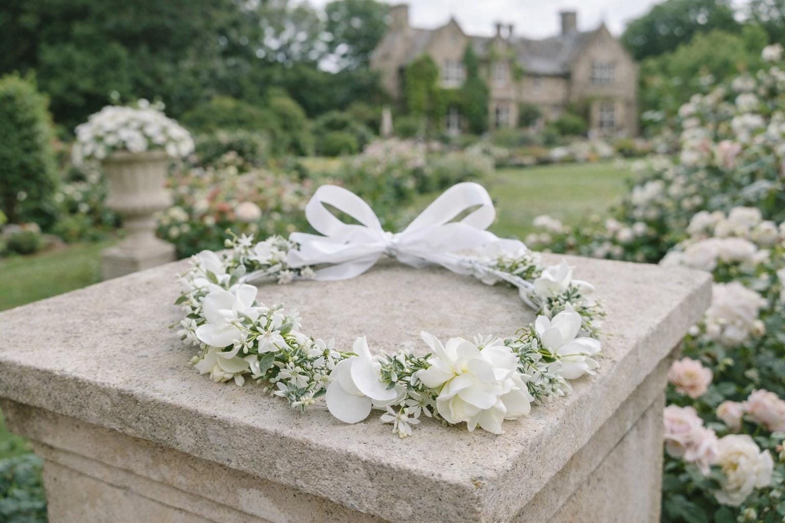 First Holy Communion Crown With Veil White Flower Crown for Girls ...
