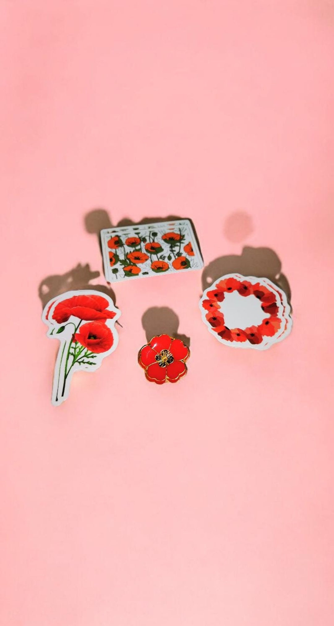 Poppy Pin With Stickers Remembrance Day Remembrance Sunday Poppy Gift ...