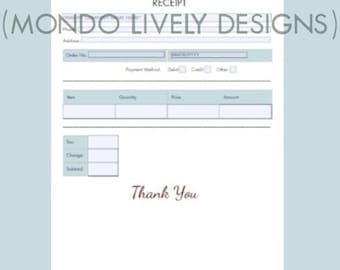 Navy Blue Receipt Template EDITABLE & PRINTABLE Pdf/doc on - Etsy UK