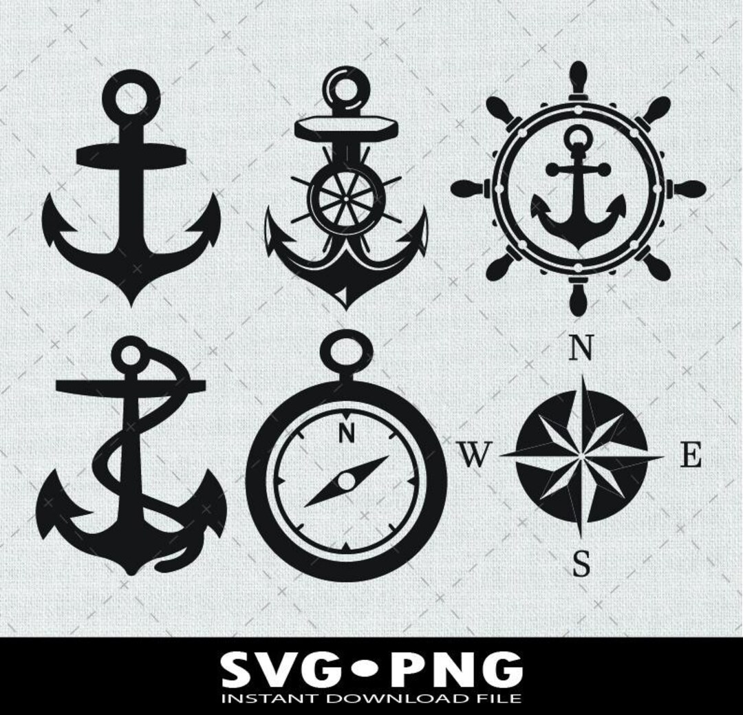 Anchor Svg, Nautical Svg, Compass Svg, Anchor Compass Svg, Sailor ...