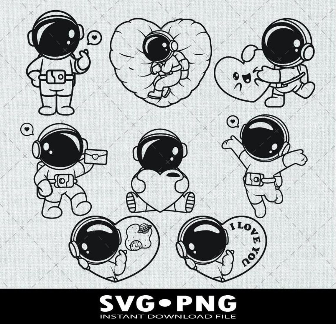 Cute Astronaut Svg, Kid Astronaut Svg, Heart Spaceman Clipart Png ...