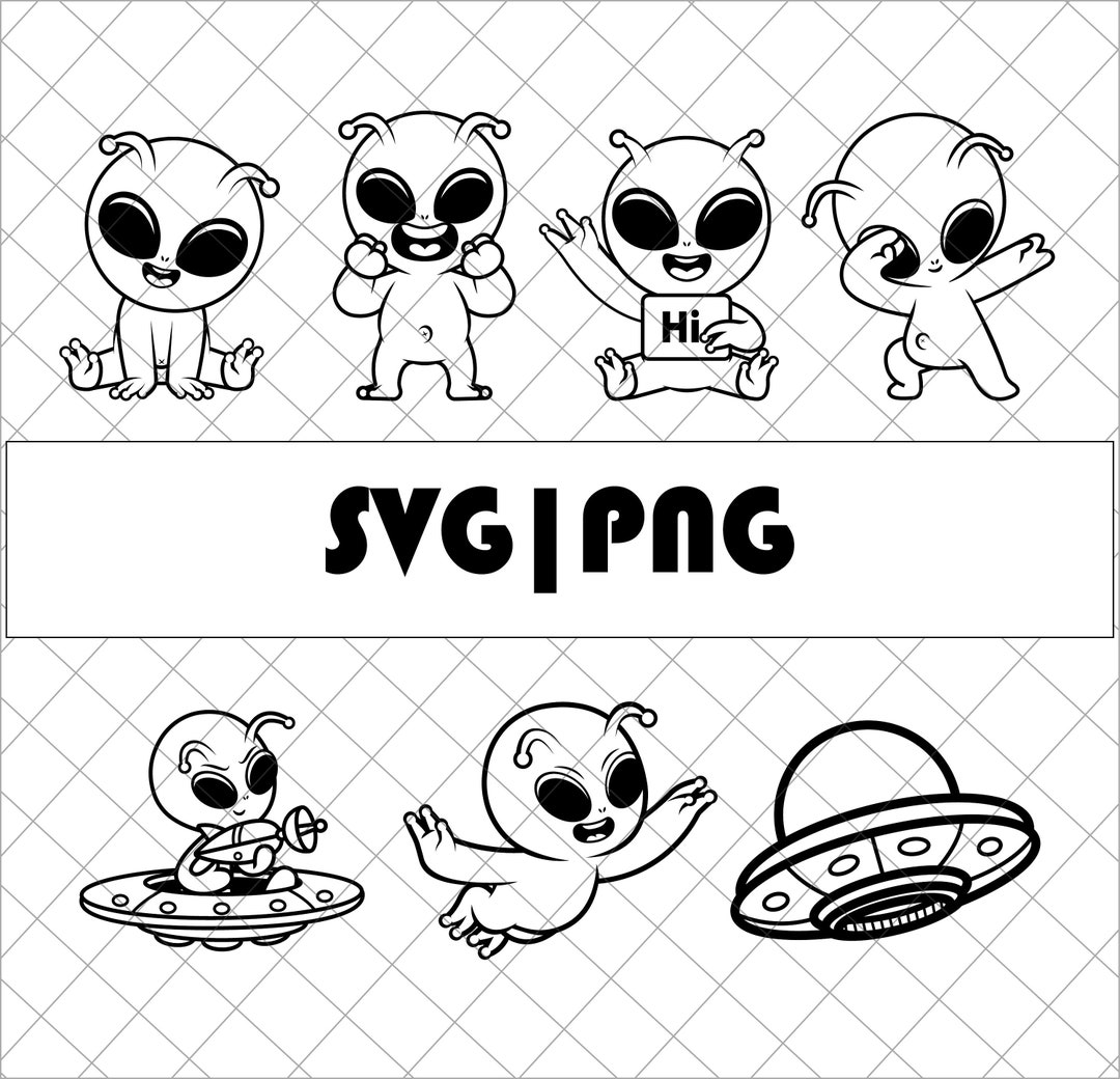 Cute Alien Svg, Alien Svg, Alien Clipart, Alien Png, Ufo Svg, Alien ...