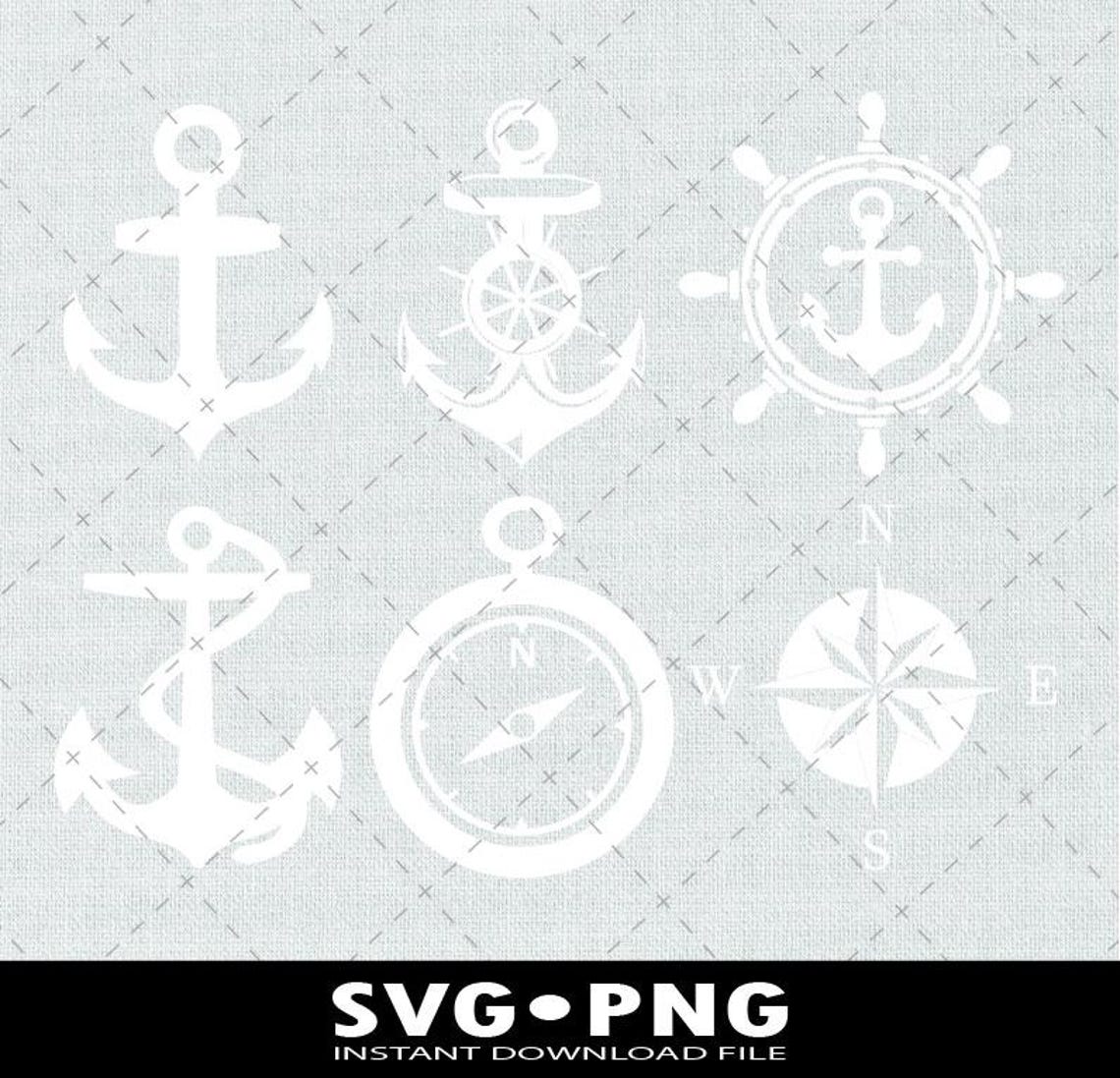 Anchor Svg, Nautical Svg, Compass Svg, Anchor Compass Svg, Sailor ...