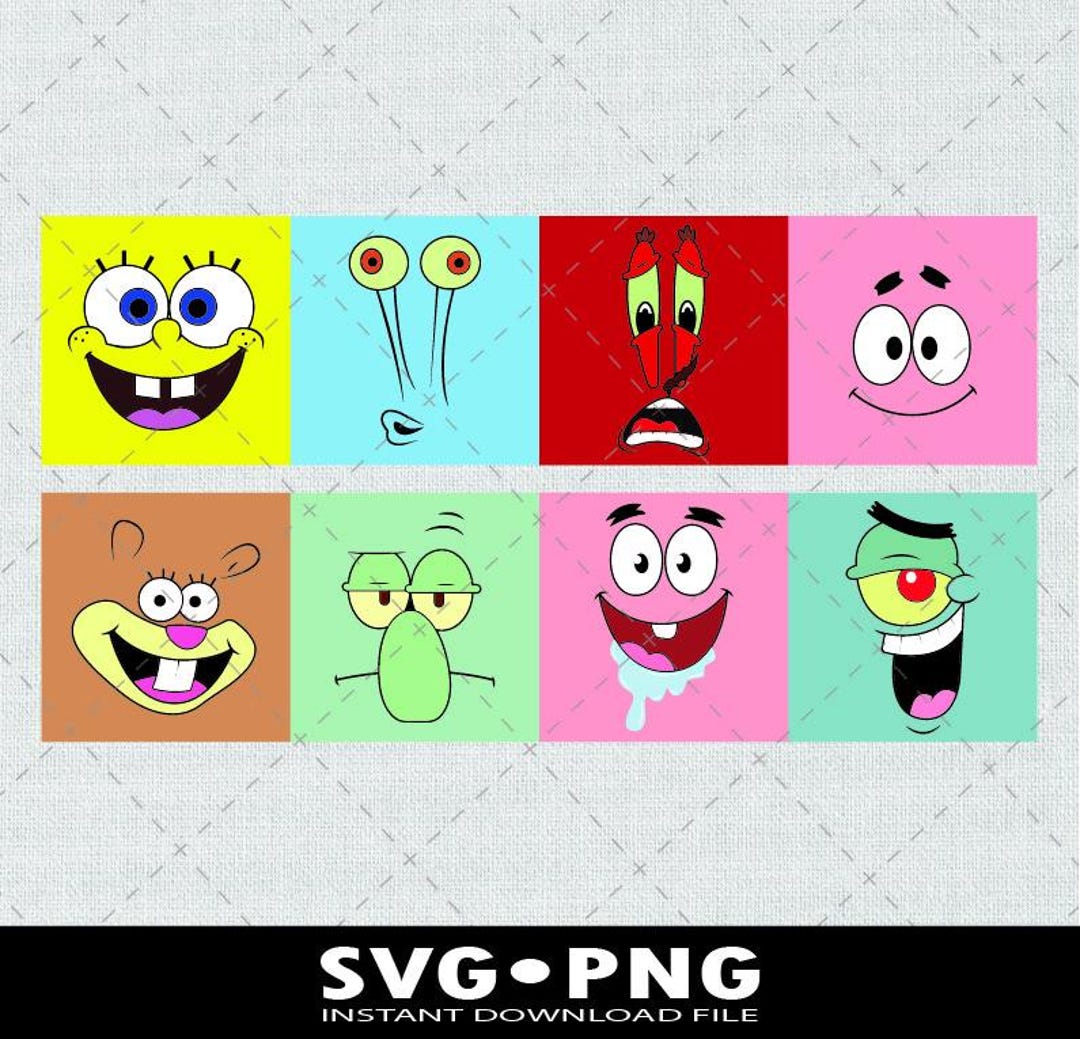Sponge Bob Face Svg, Sponge Svg, Face Sponge Svg, Sponge Bob Clipart ...