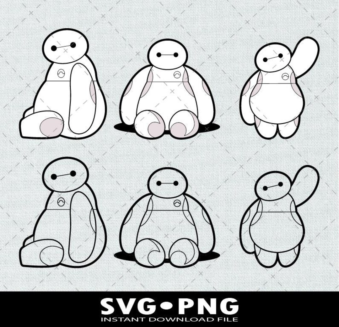 Baymax Svg, Baymax Clipart, Baymax Outline Svg, Baymax Png, Hero Svg ...