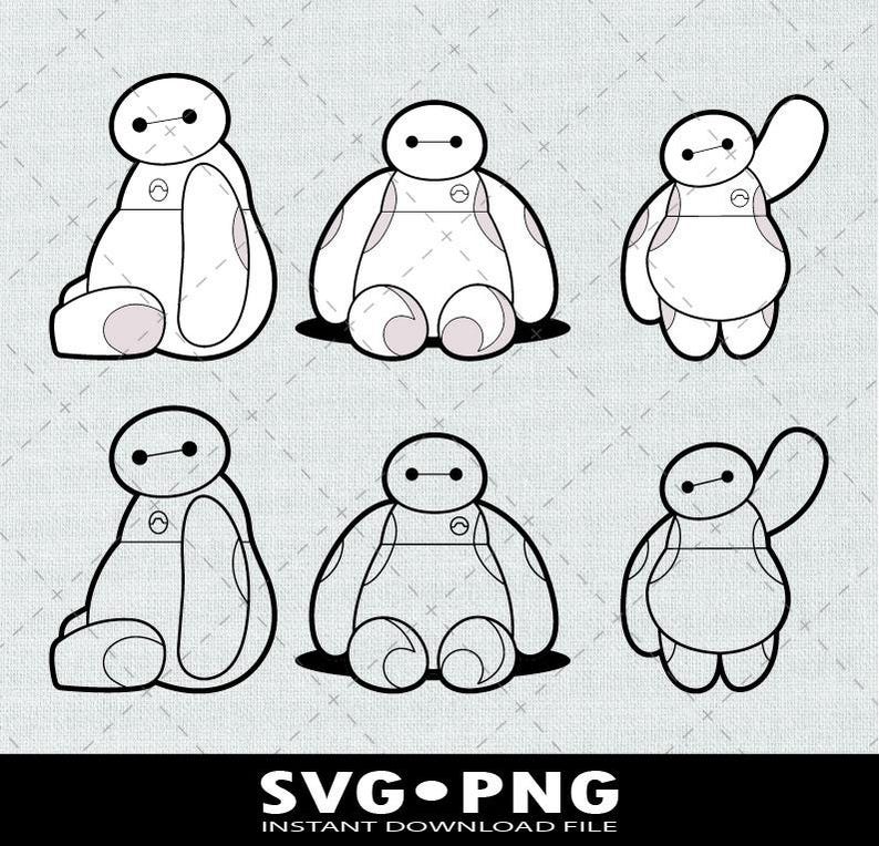 Baymax Svg, Baymax Clipart, Baymax Outline Svg, Baymax Png, Hero Svg, Instant Download - Etsy UK