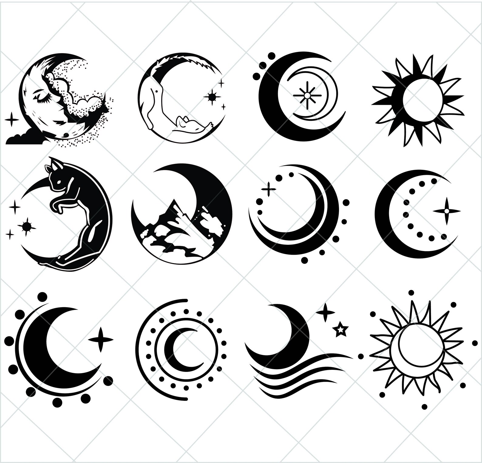 Sun and Moon Svg Moon and Sun Svg Sun Moon Svg Sun Moon Stars Svg ...