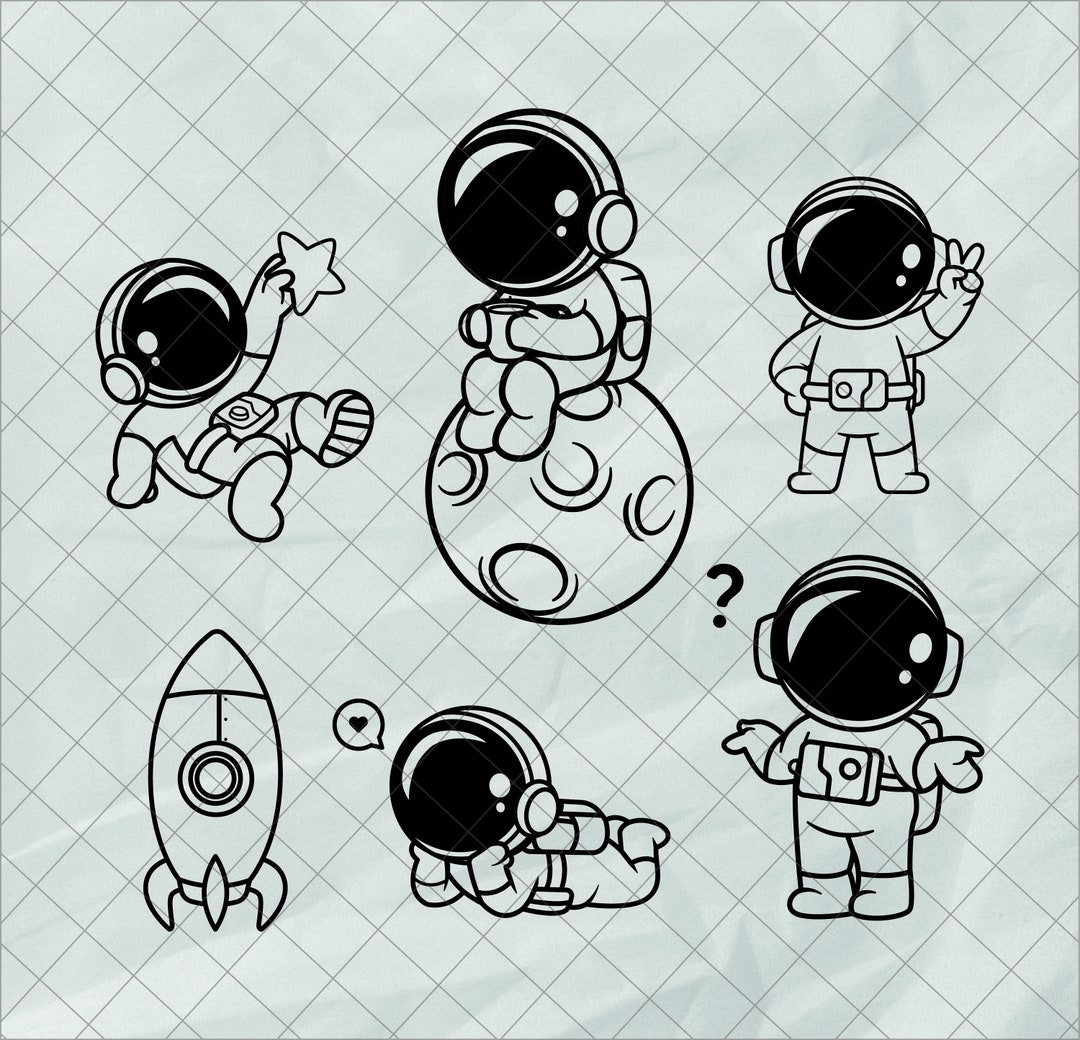 Cute Astronaut Svg, Kid Astronaut Space Rocket Svg, Moon Spaceman ...