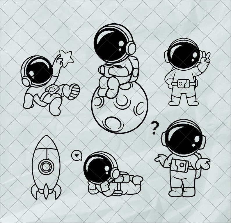 Cute Astronaut Svg, Kid Astronaut Space Rocket Svg, Moon Spaceman ...
