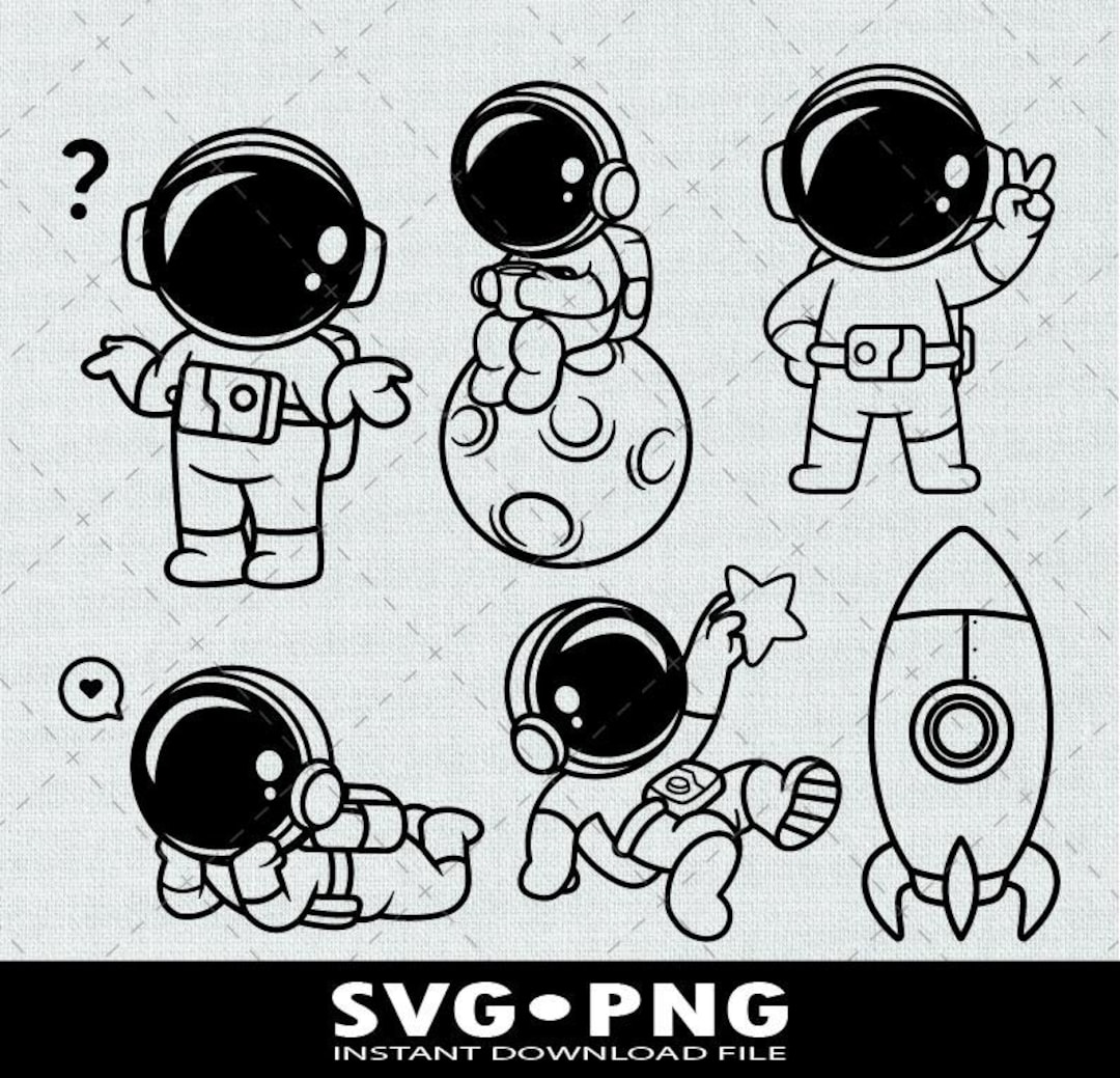 Cute Astronaut Svg, Kid Astronaut Space Rocket Svg, Moon Spaceman ...