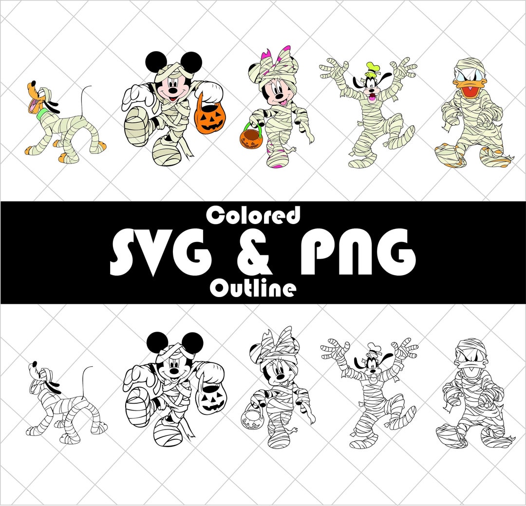 Mouse Mummy Svg Bundle Mouse and Friends Halloween Masquerade Trick or ...
