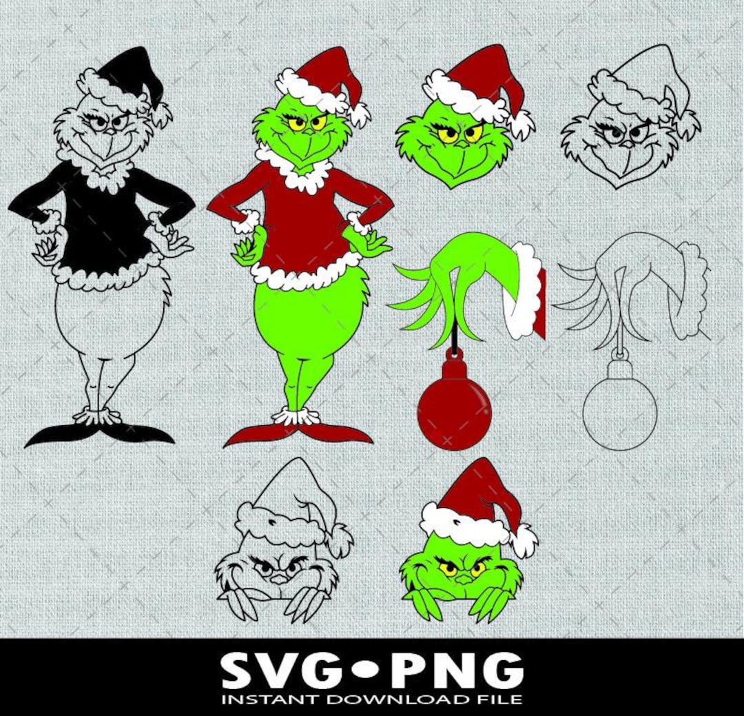Grinch Svg, Grinch Png, Grinch Svg Bundle, Christmas Svg, Vector Files ...