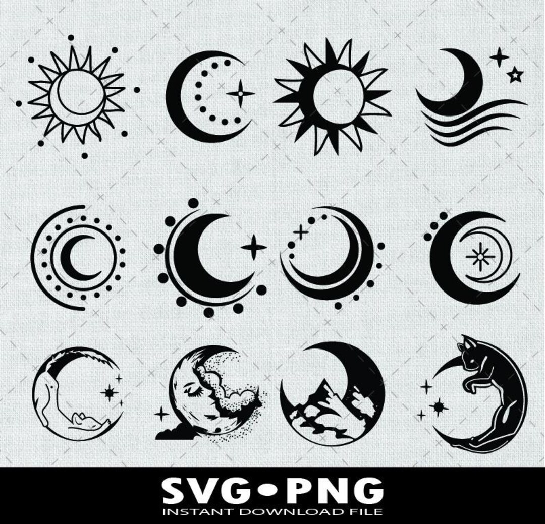 Sun and Moon Svg Moon and Sun Svg Sun Moon Svg Sun Moon Stars Svg ...