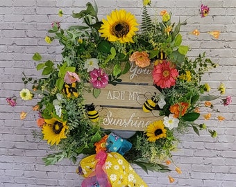 You Are My Sunshine Front Door Year Around Wreath - Etsy