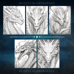 Fantasy Dragons 21 Coloring Sheets, Gorgeous Adult Coloring Pages ...