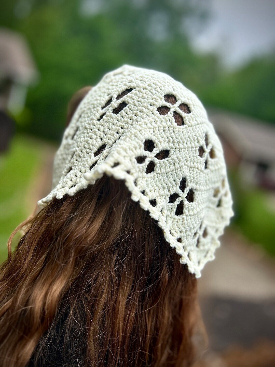 Crocheted Hair Bandana - Etsy
