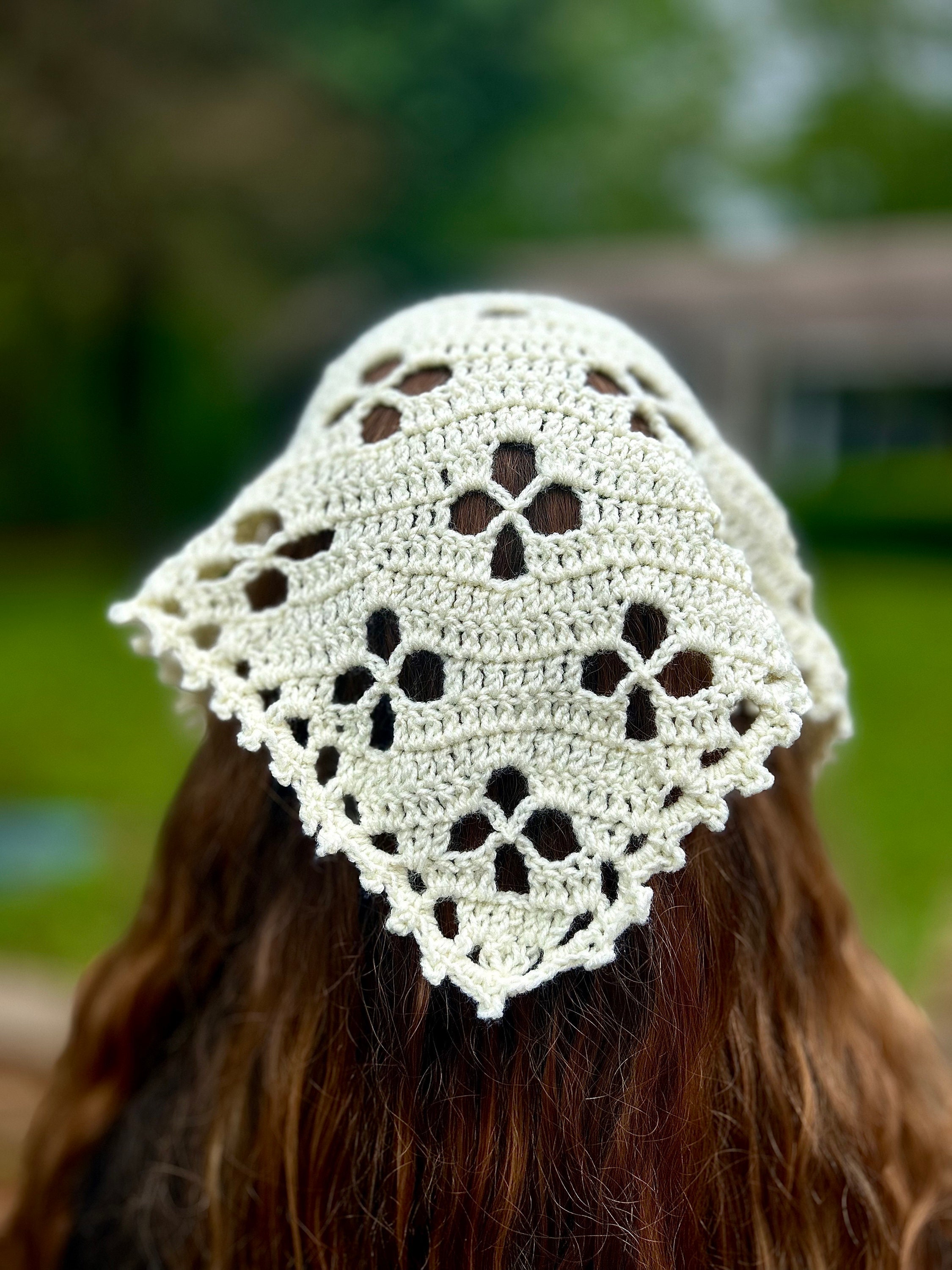 Crocheted Hair Bandana - Etsy
