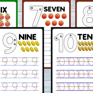 10 Number Tracing Worksheets, Printable Preschool Worksheets, 0-10 ...