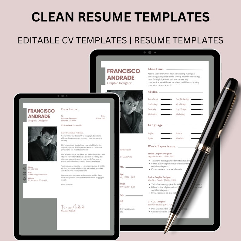 Resume Template Professional Modern Resume Resume Template Word Resume ...