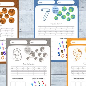 Preschool Numbers Tracing Worksheet, Handwriting Practice, Homeschool ...