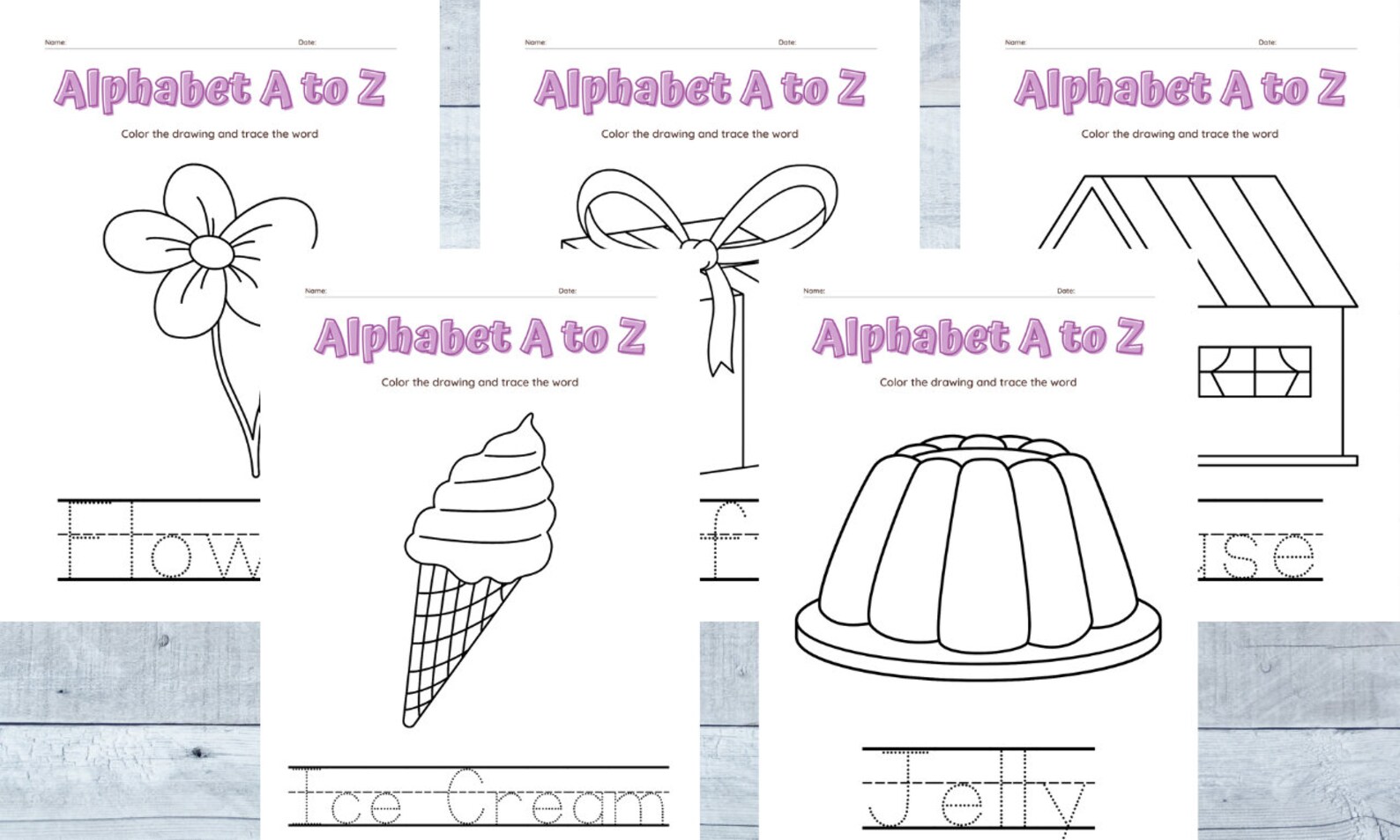 Printable Alphabet Coloring Pages, Alphabet Instant Digital Download ...