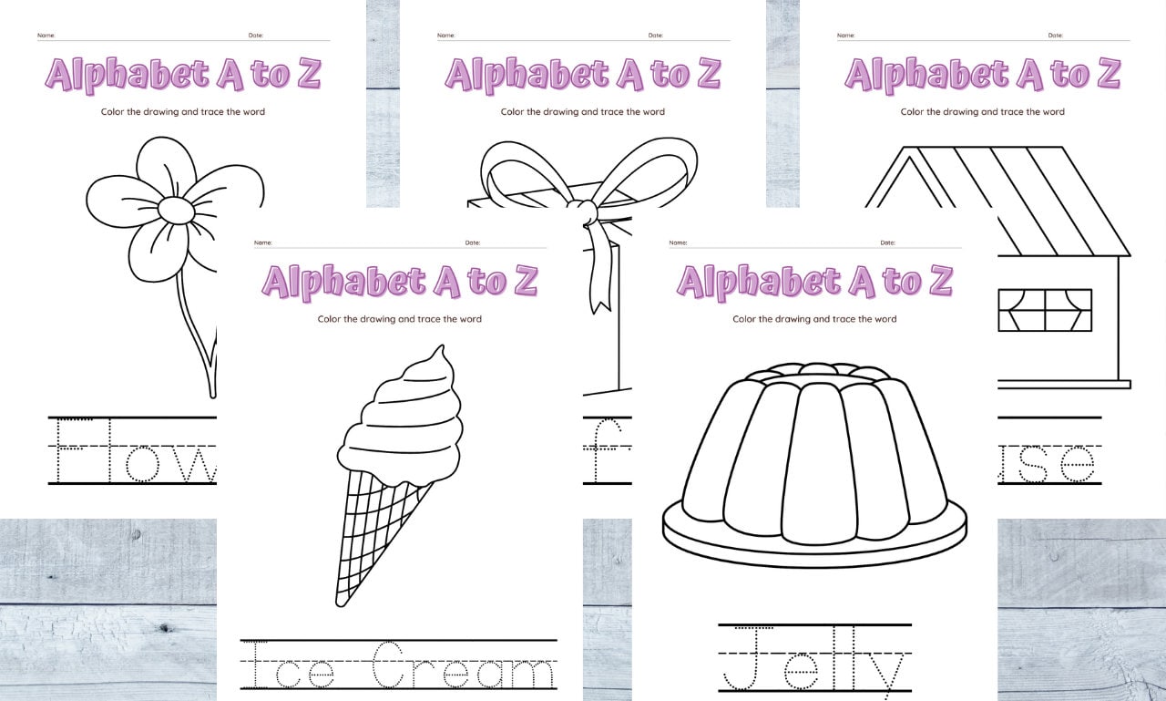 Printable Alphabet Coloring Pages, Alphabet Instant Digital Download ...