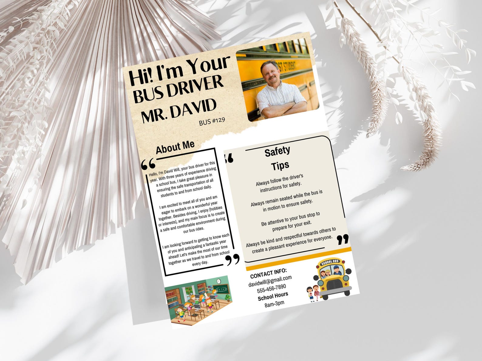 Meet the Bus Driver Editable Template, Back to School Letter to ...