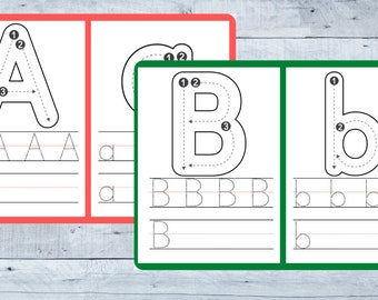 26 Printable Alphabet Tracing Worksheets - Etsy