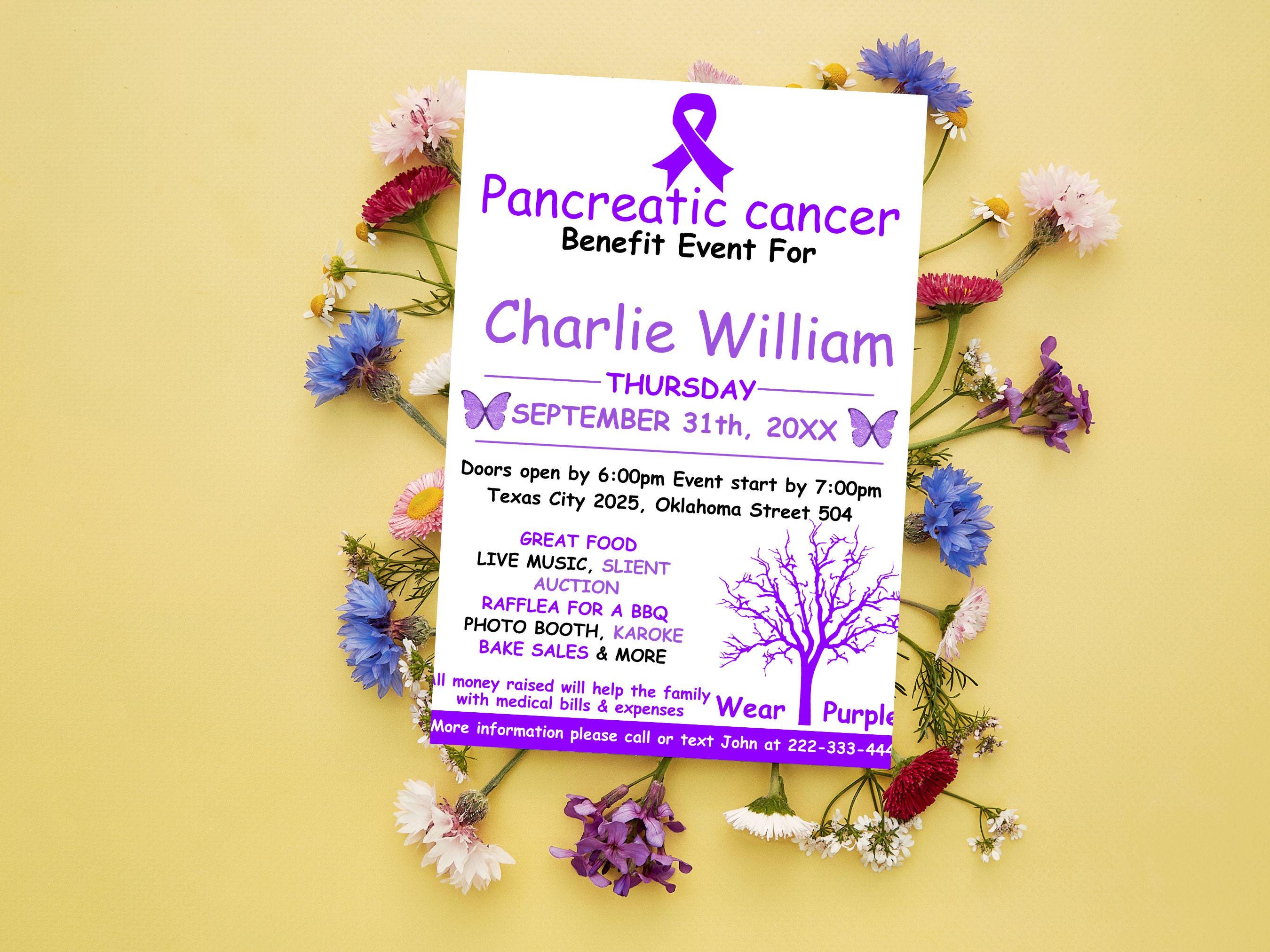Editable Pancreatic Cancer Fundraiser Event Flyer, - Etsy