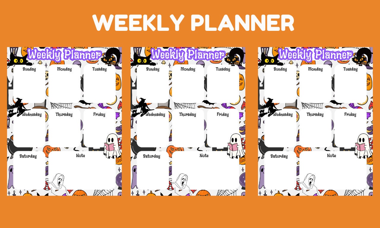 Halloween Weekly Planner Printable, Fall Planner, Weekly Planner to Do ...