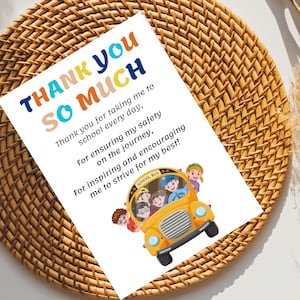Bus Driver Appreciation Card, Bus Driver Card, Bus Driver Thank You ...