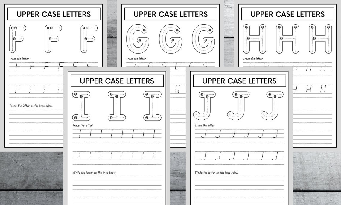 26 Printable Uppercase Alphabet Tracing Worksheets,preschool ...
