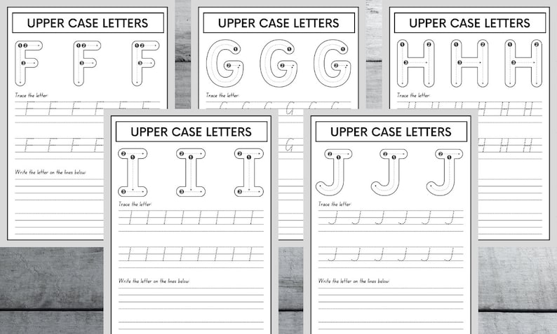 26 Printable Uppercase Alphabet Tracing Worksheets,preschool ...