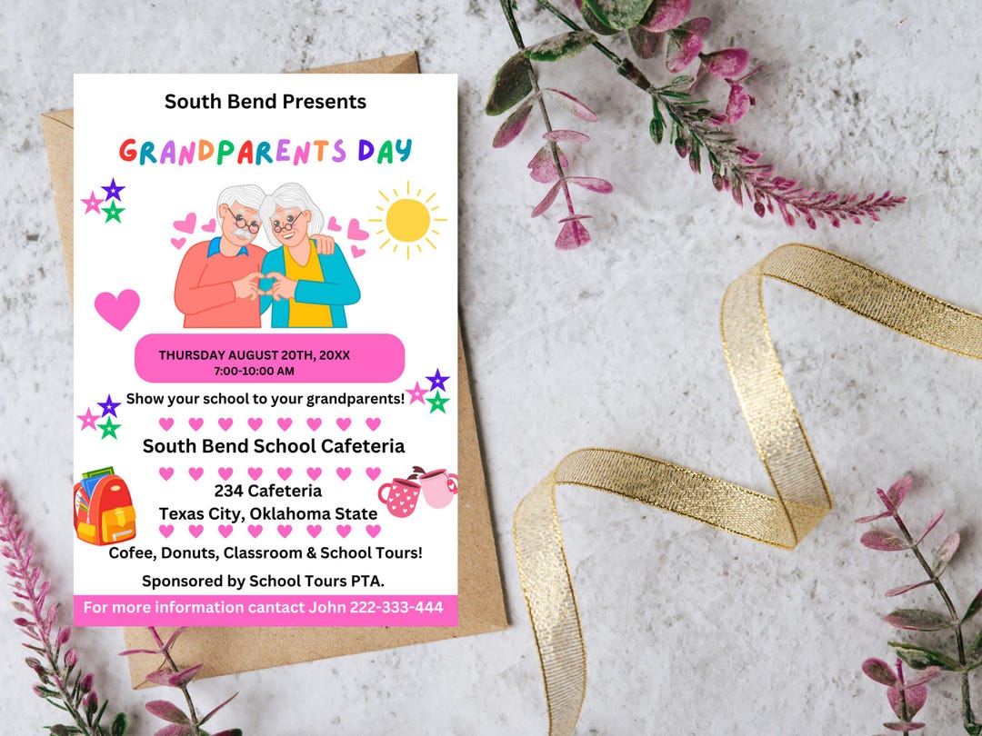 Editable Grandparents Day Donuts Invitation, School Grandparent Day ...