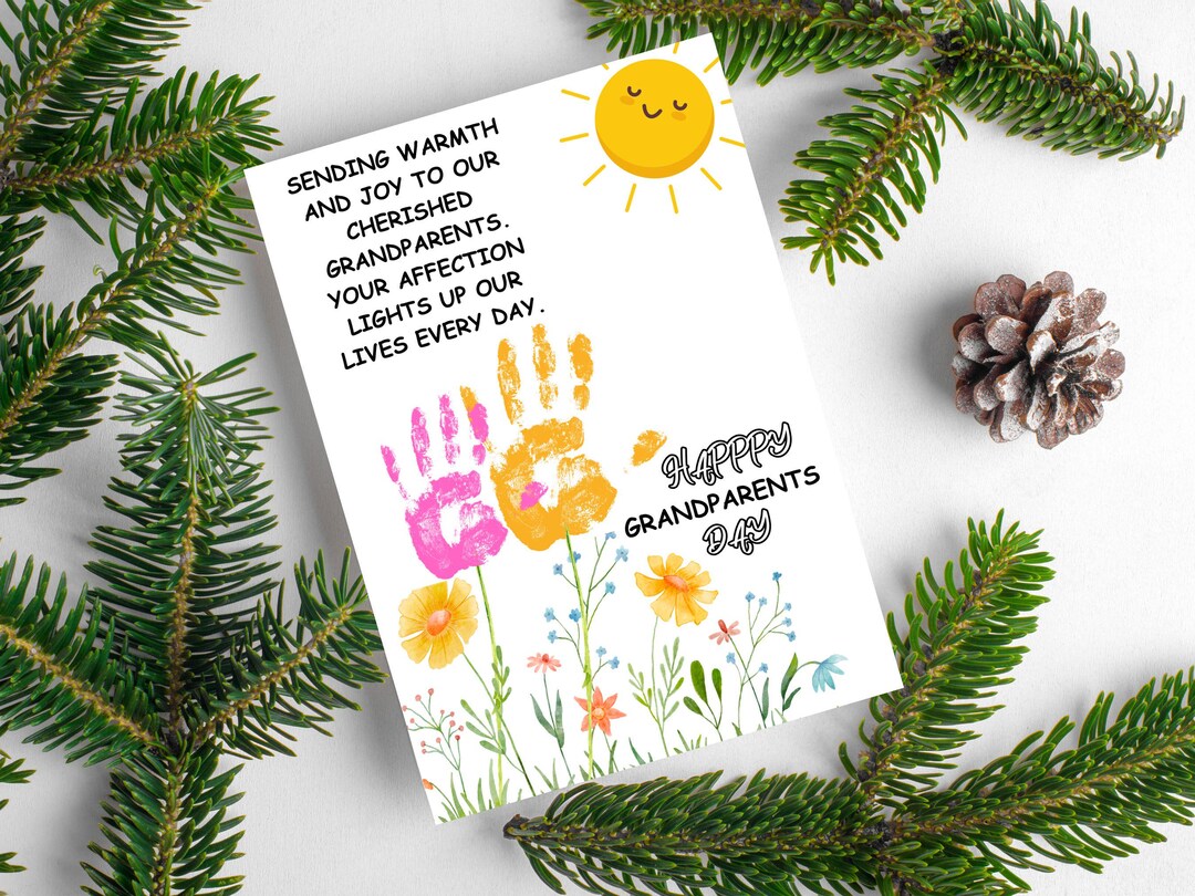 Happy Grandparents Day Handprint Art 2024, Grandparents Handprint Craft ...