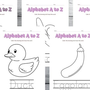 Printable Alphabet Coloring Pages, Alphabet Instant Digital Download ...