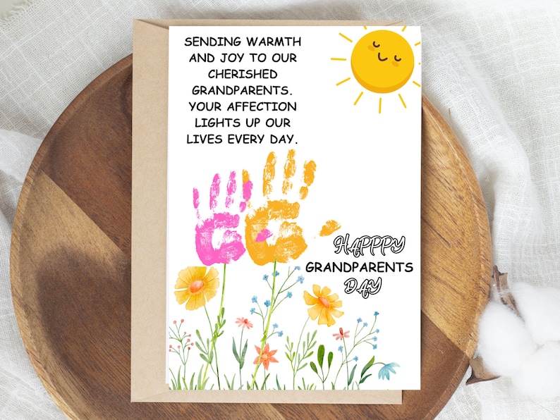 Happy Grandparents Day Handprint Art 2024, Grandparents Handprint Craft ...
