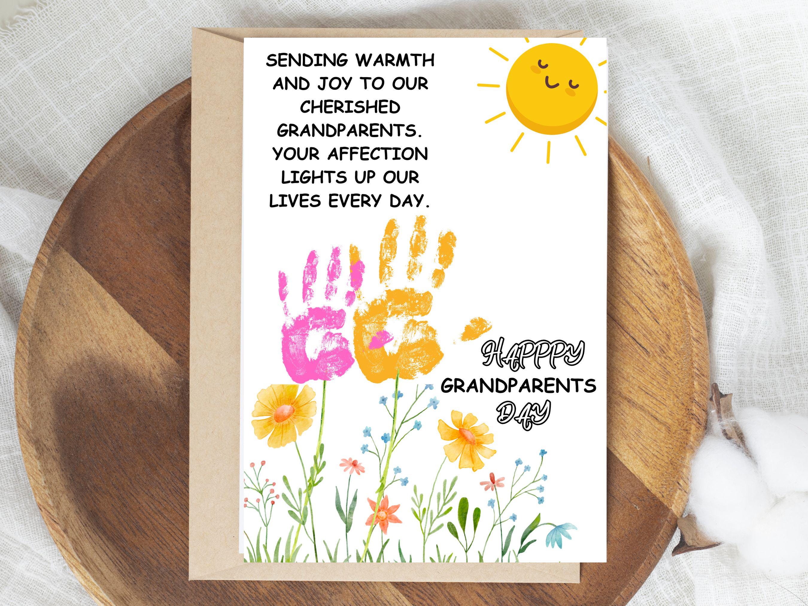 Happy Grandparents Day Handprint Art 2024, Grandparents Handprint Craft ...